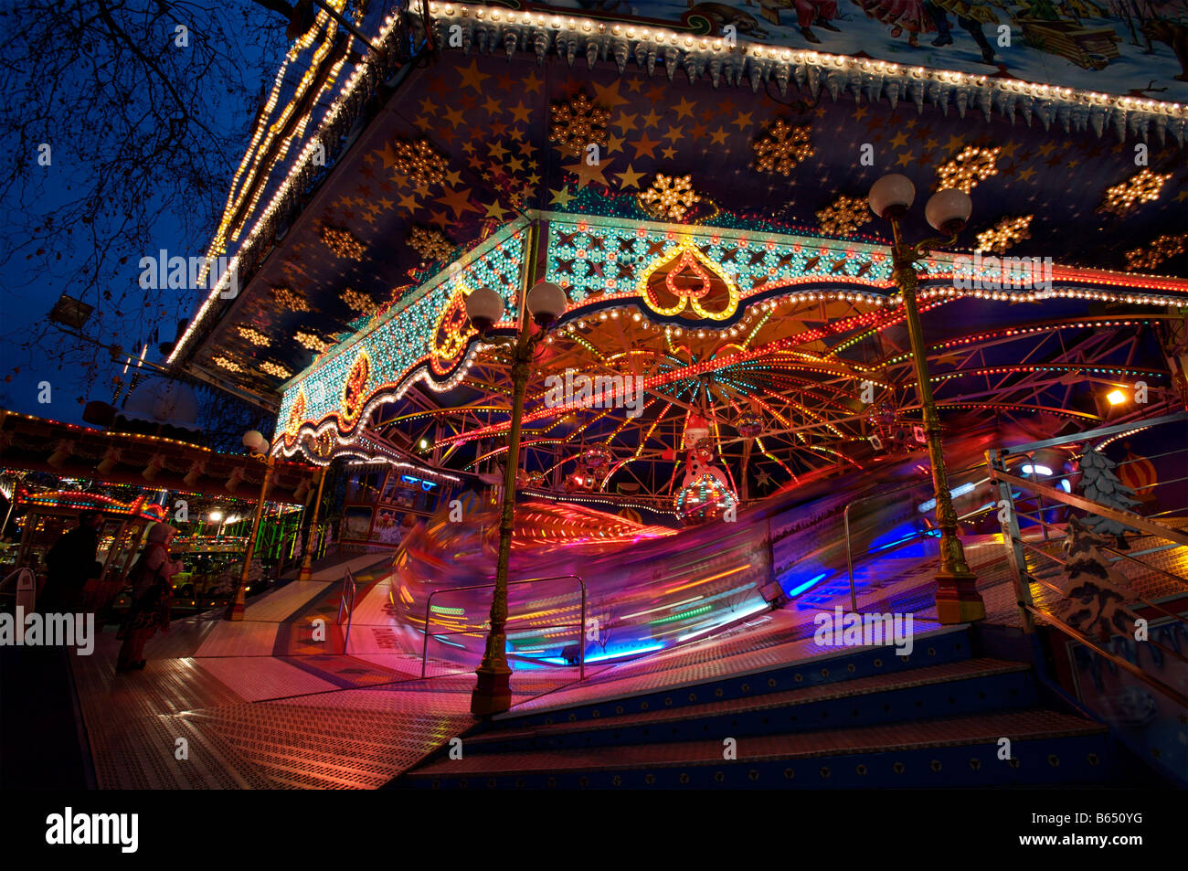 The waltzers at Winter Wonderland in Hyde Park, London Stock Photo - Alamy