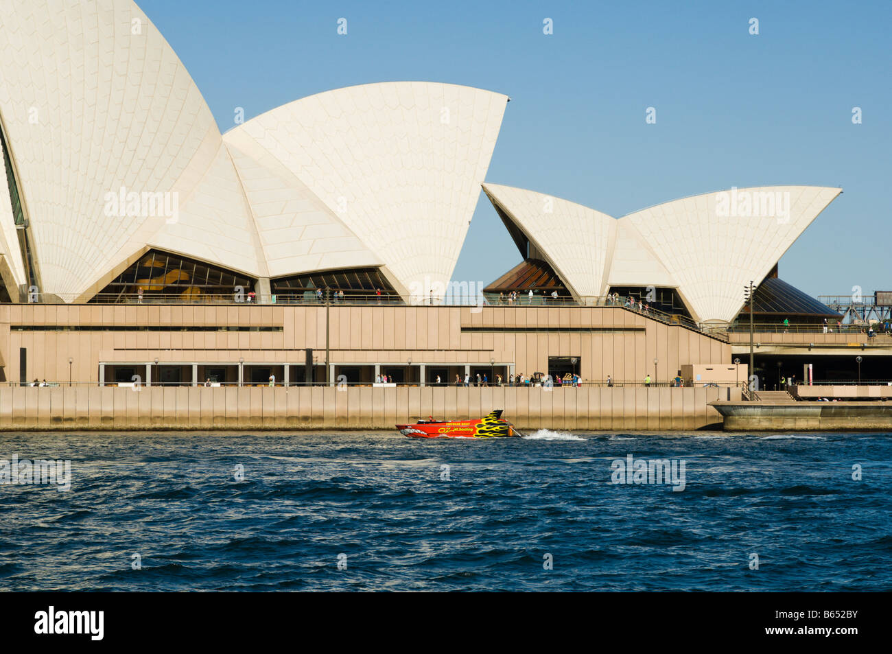Sydney Opera House and a jet-boat Stock Photo - Alamy