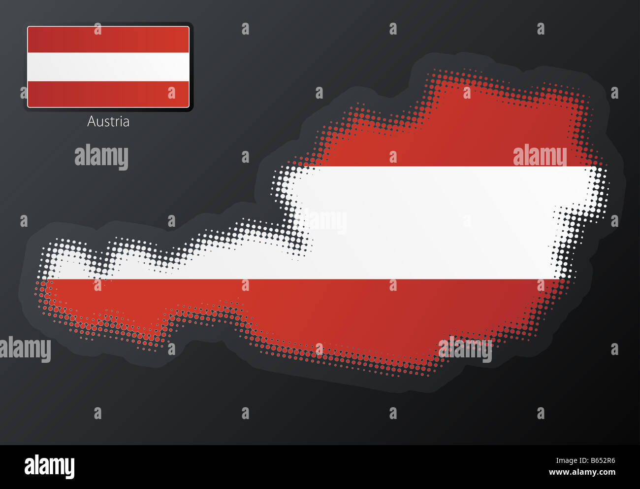 Vector illustration of a modern halftone design element in the shape of ...