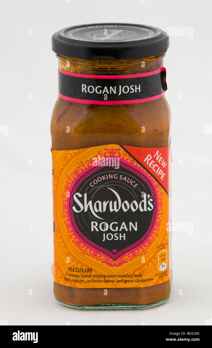 Jar of Sharwoods Rogan Josh medium curry cooking sauce sold in the UK ...