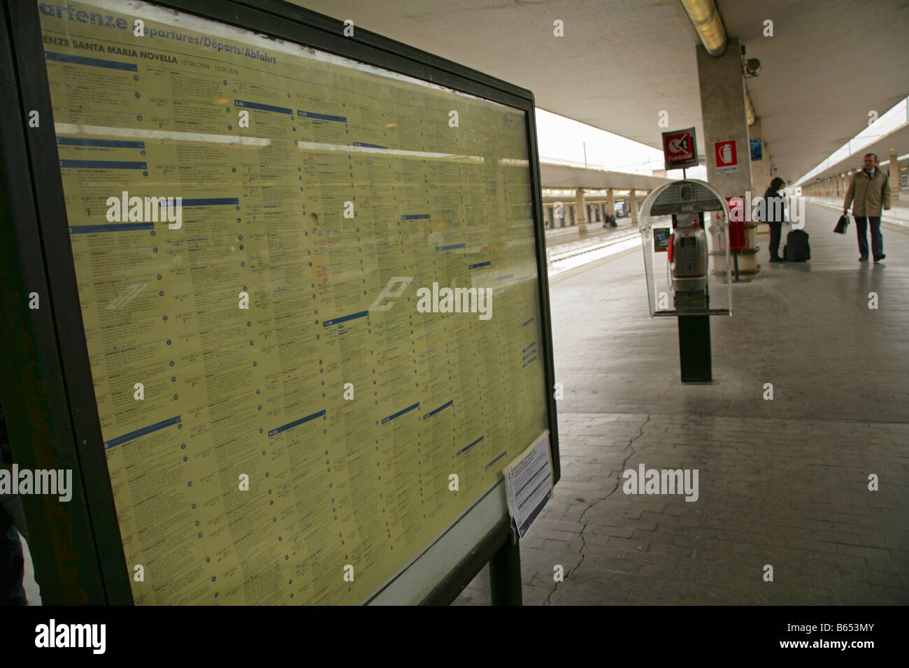 Train information board at Florence Santa Maria Novella railway station ...
