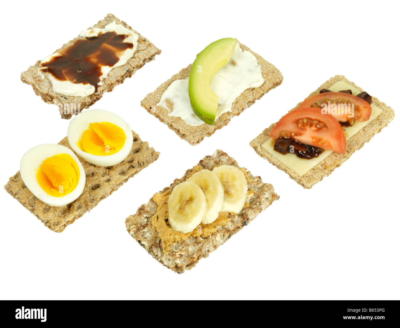 Crispbread with cheese or other toppings hi-res stock photography and ...