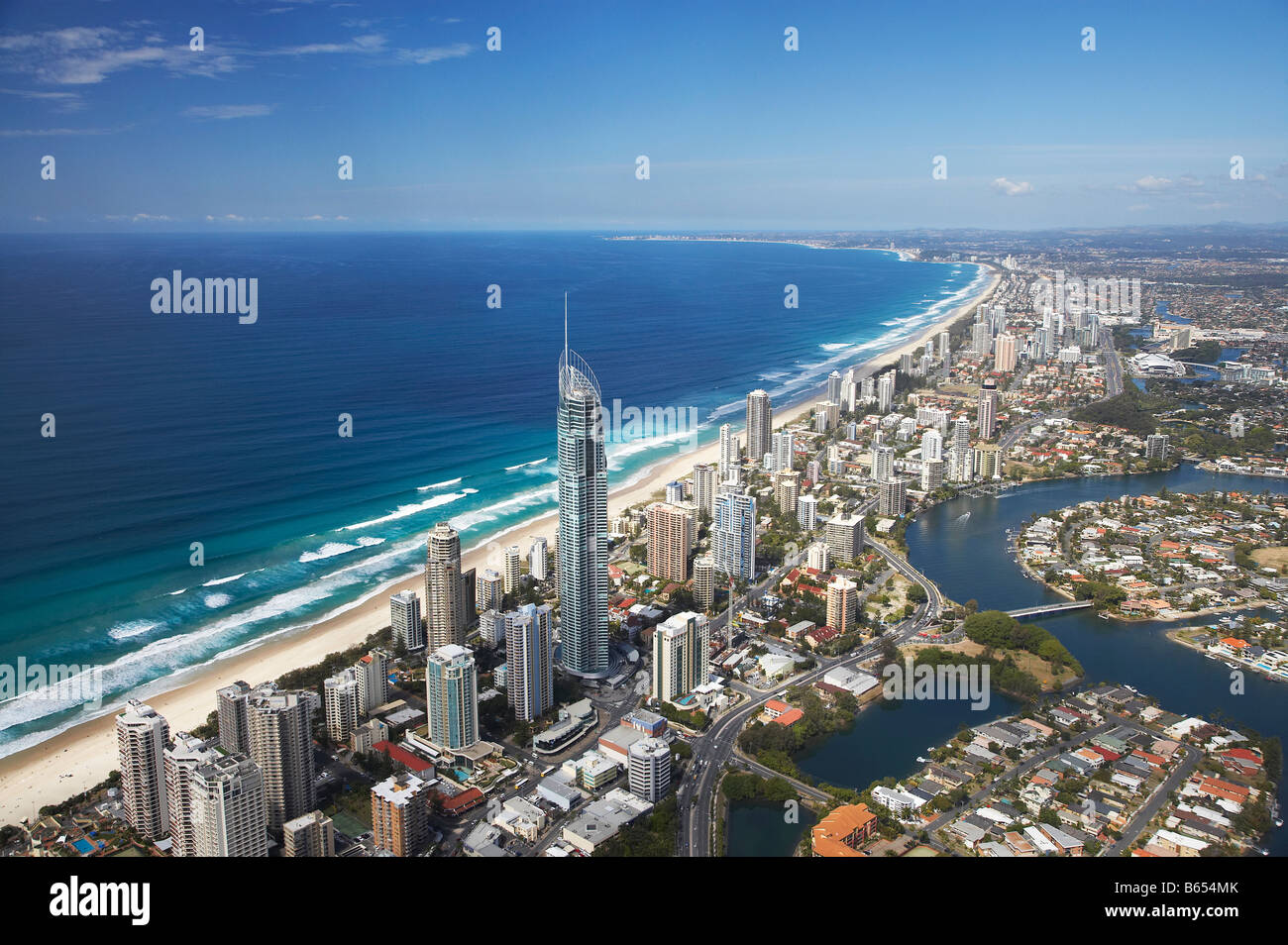 Q1 Skyscraper and Nerang River Surfers Paradise Gold Coast Queensland ...