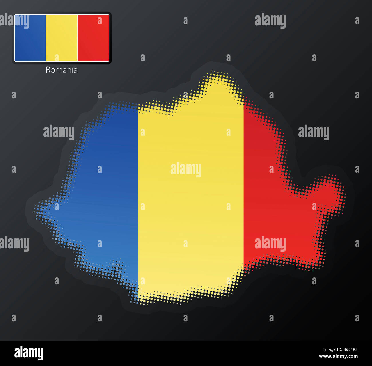 Romania flag and map in a vector hi-res stock photography and images ...