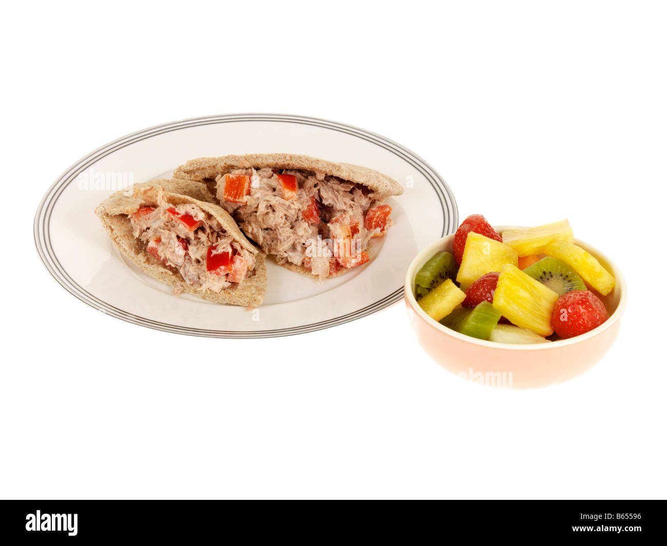 Pitta Bread with Tuna and Red Pepper Stock Photo - Alamy
