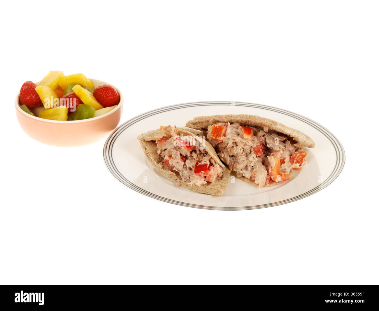 Pitta Bread with Tuna and Red Pepper Stock Photo - Alamy