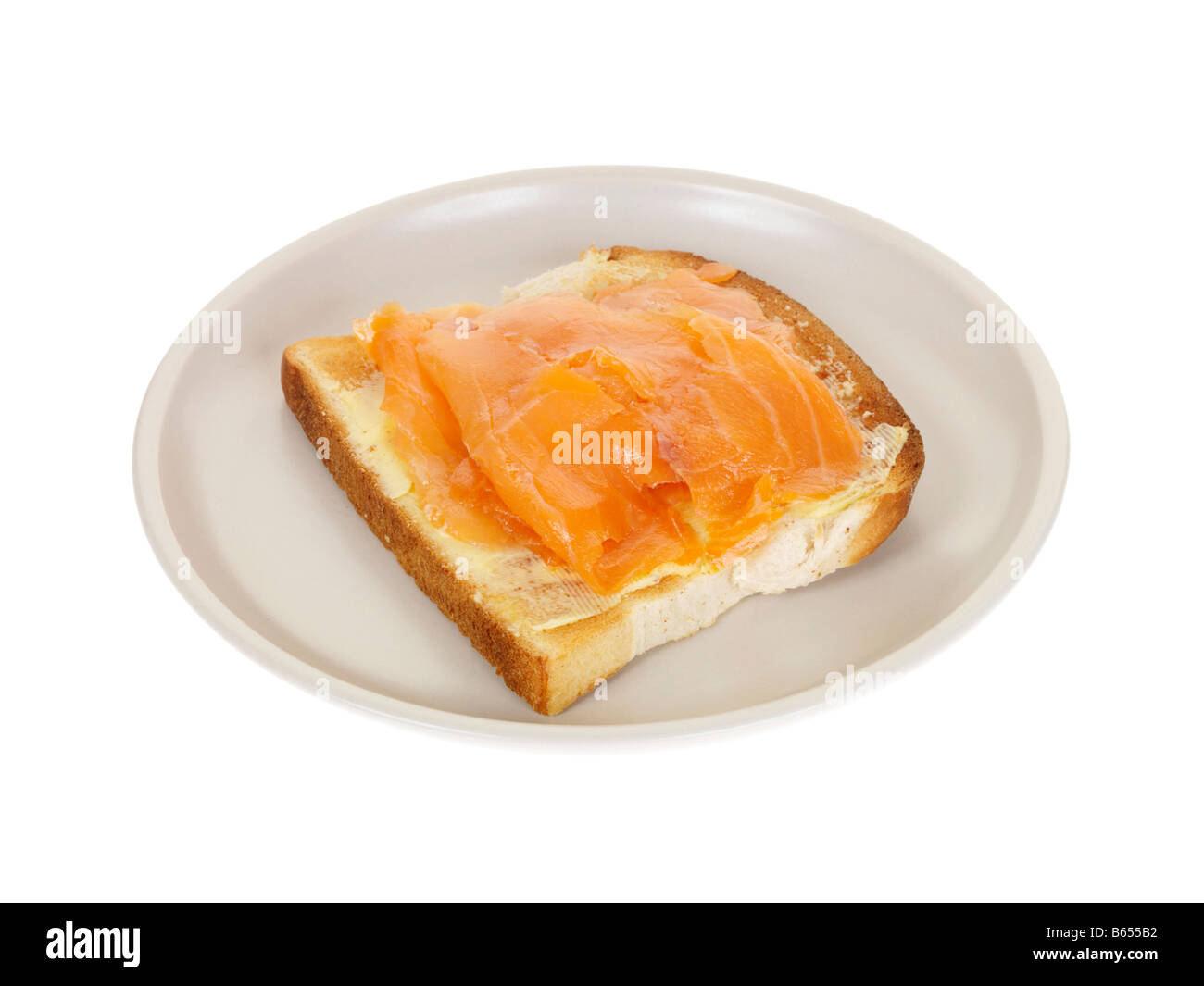 Smoked Salmon on Toast Stock Photo - Alamy