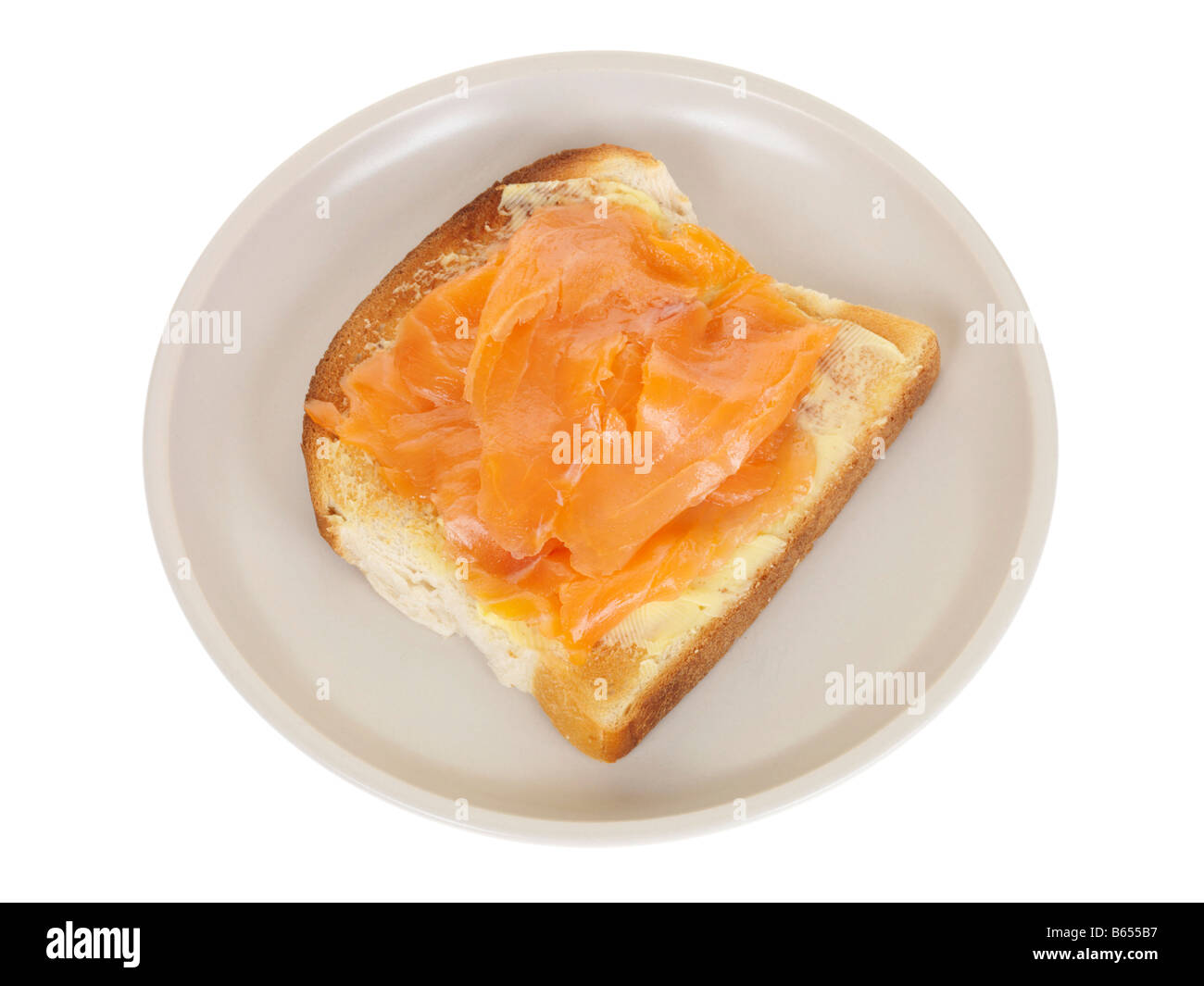 Smoked Salmon on Toast Stock Photo - Alamy