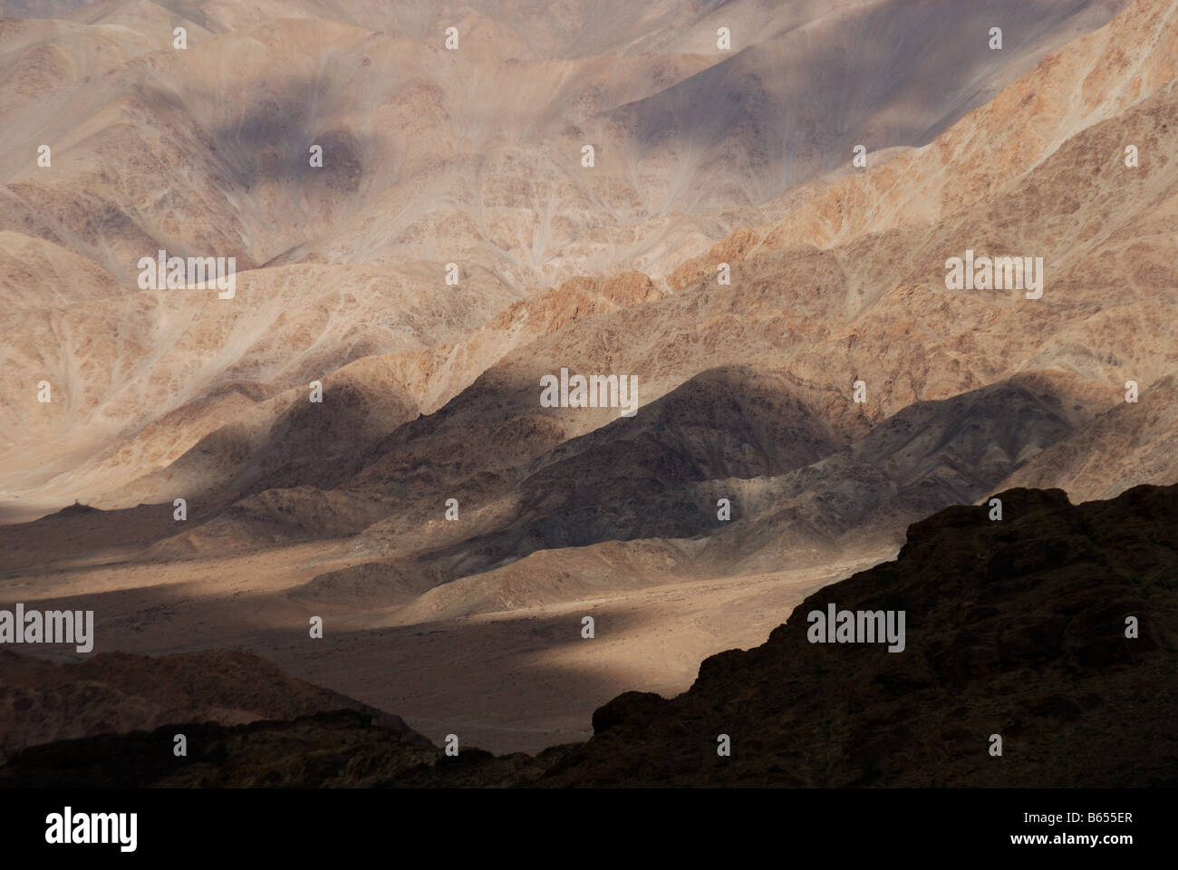 The landscape of India Ladakh also called a alpine desert lies on a ...