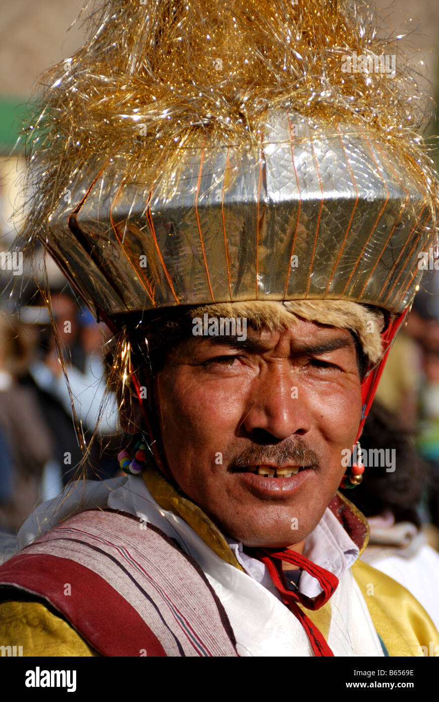 A ladakhi man wearing Traditional Clothes in Ladakh festival Stock ...
