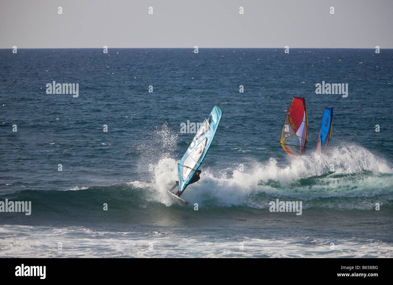 Windsurfer at Hookipa Beach Maui Hawaii USA Stock Photo - Alamy
