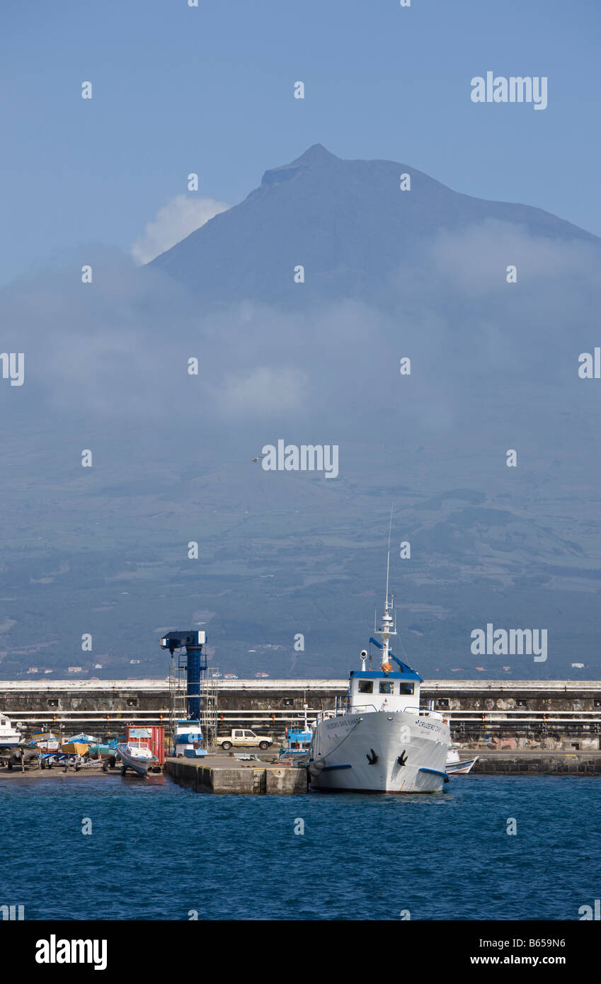 Ferry Port at Horta on Faial Faial Island Azores Portugal Stock Photo ...