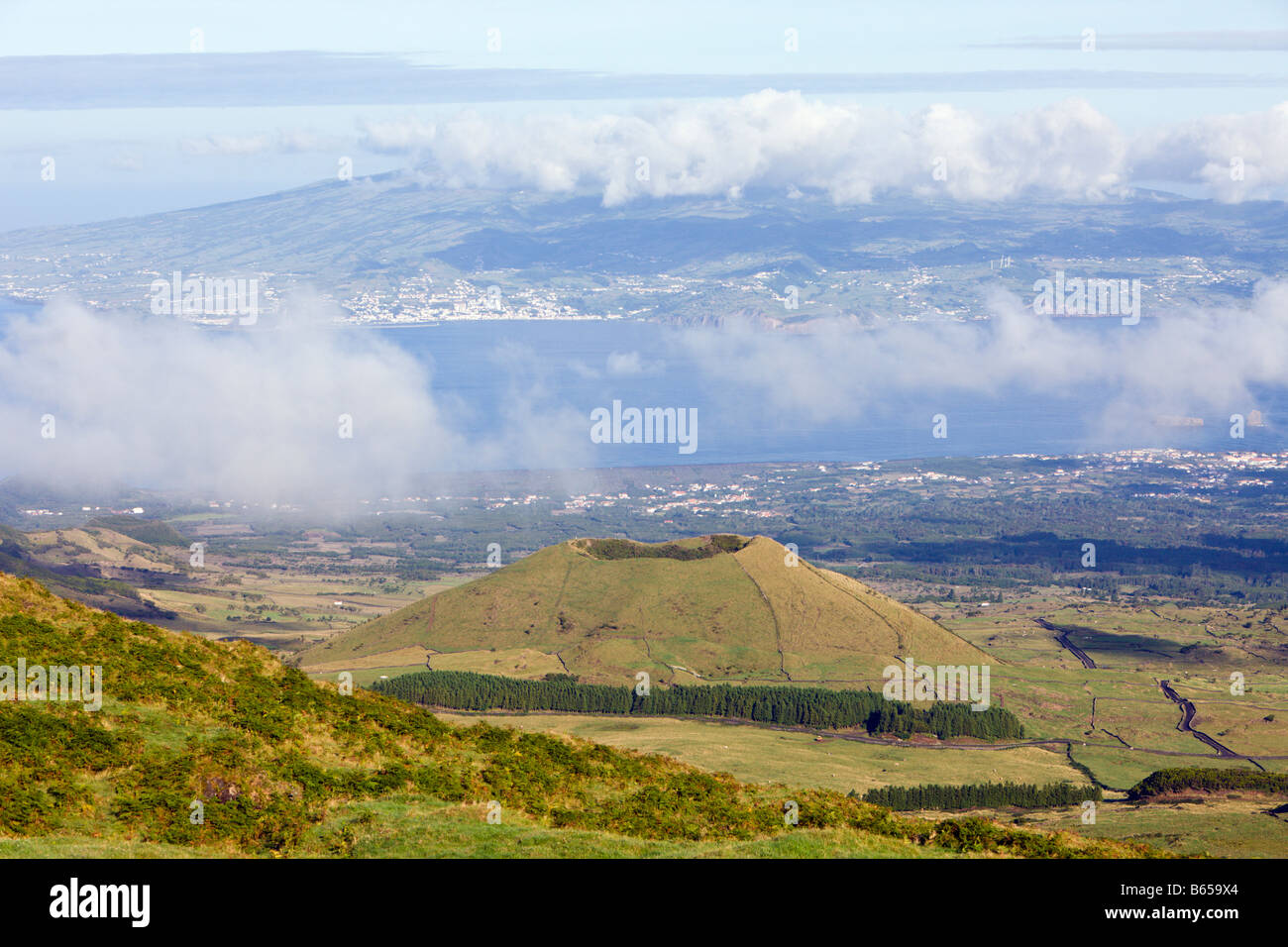 Landscape of Pico with Faial Island in Background Pico Island Azores ...