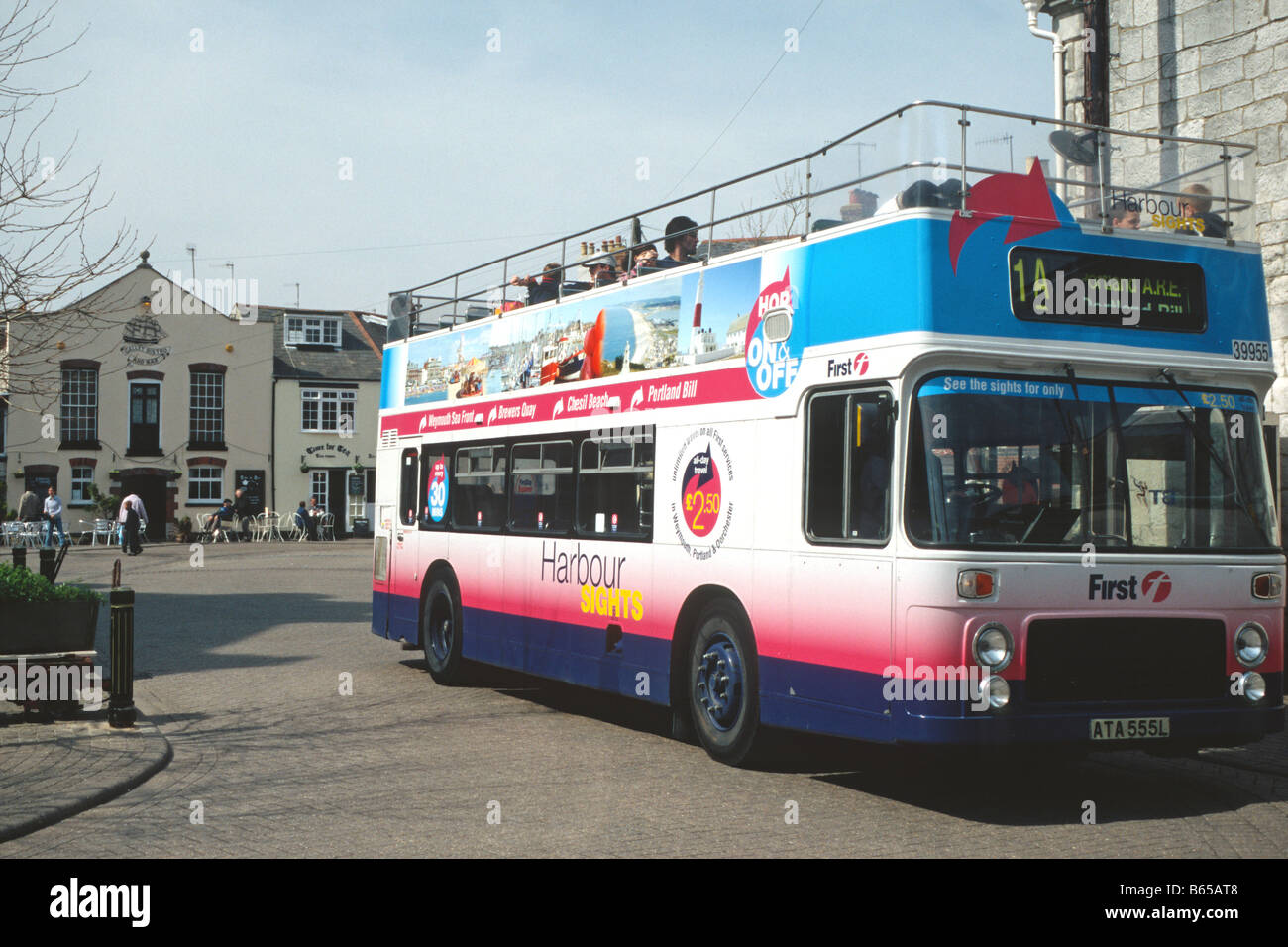 Tourist bus, Weymouth, Dorset Stock Photo - Alamy