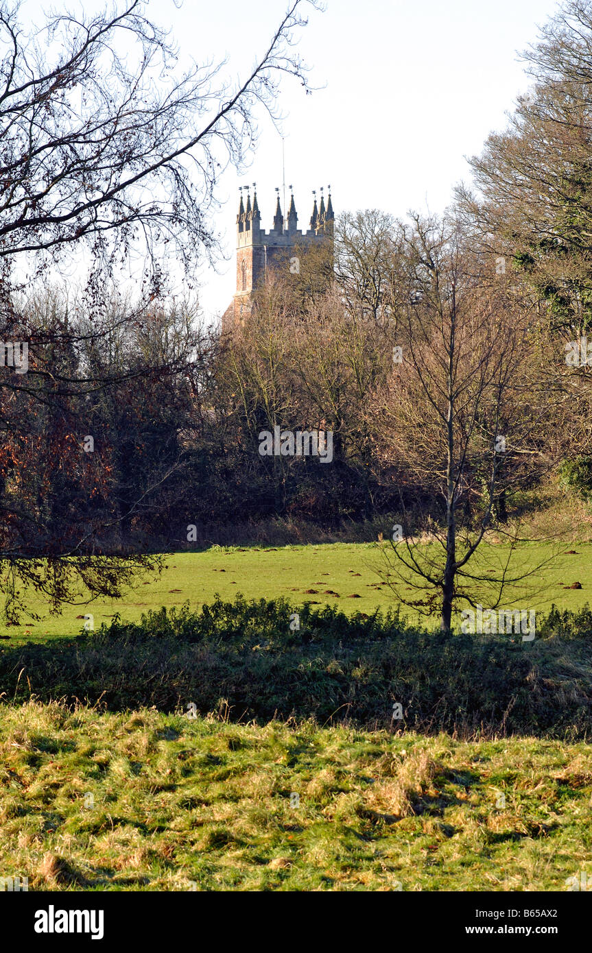 View from Deddington Castle to St Peter and St Paul`s Church ...