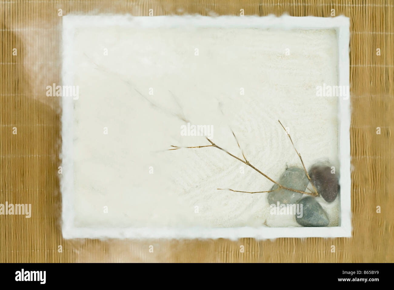Distorted image of zen rock garden, directly overhead Stock Photo - Alamy