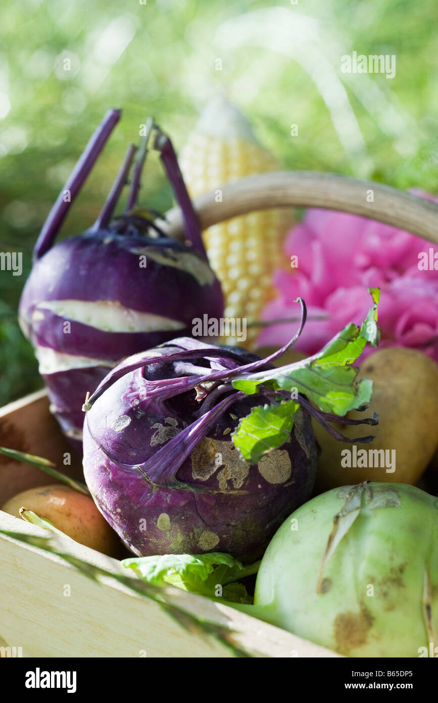 Basket of produce, close-up Stock Photo - Alamy
