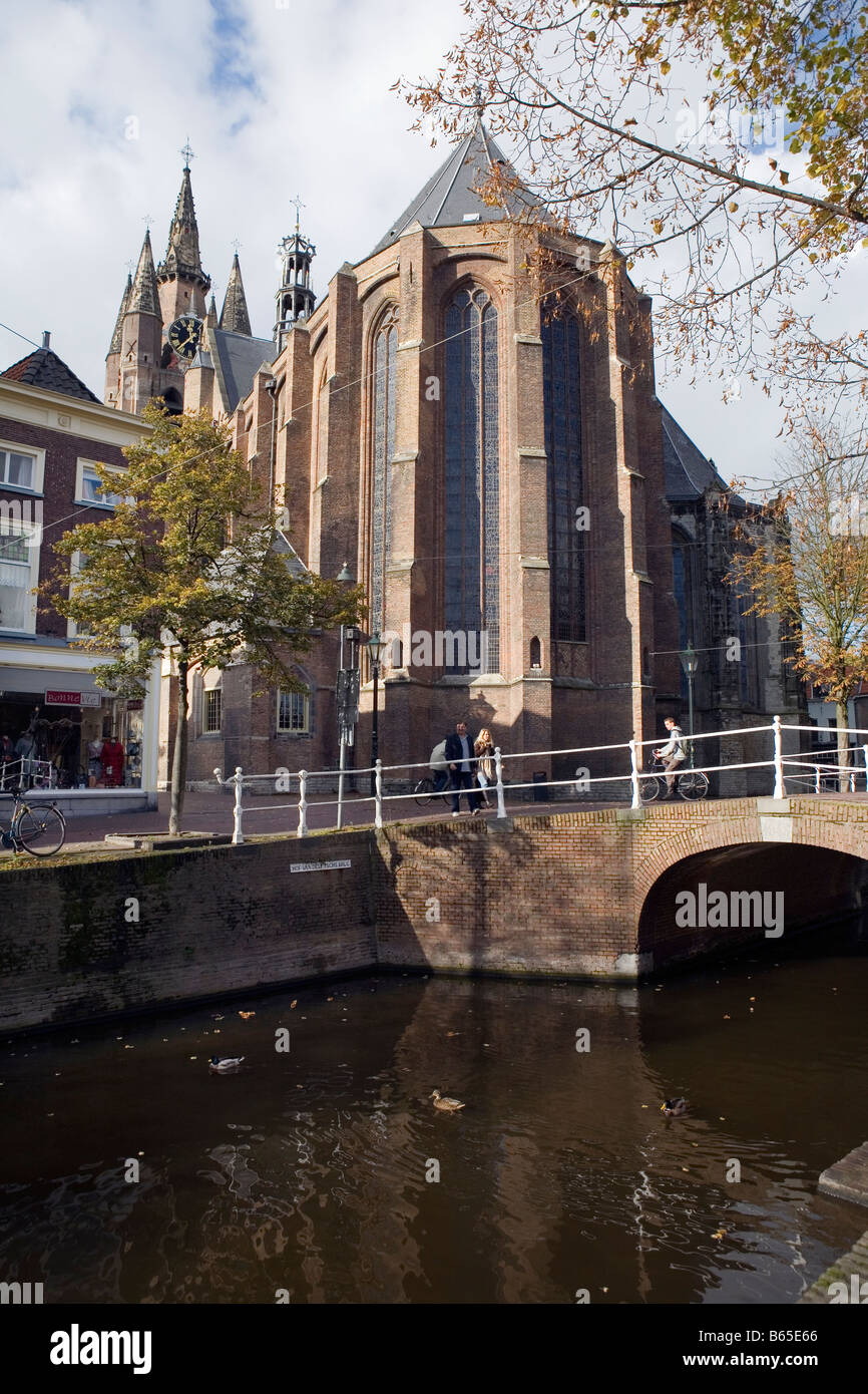 Rear view of The Old Church oude Kerk in Delft The Netherlands Stock ...
