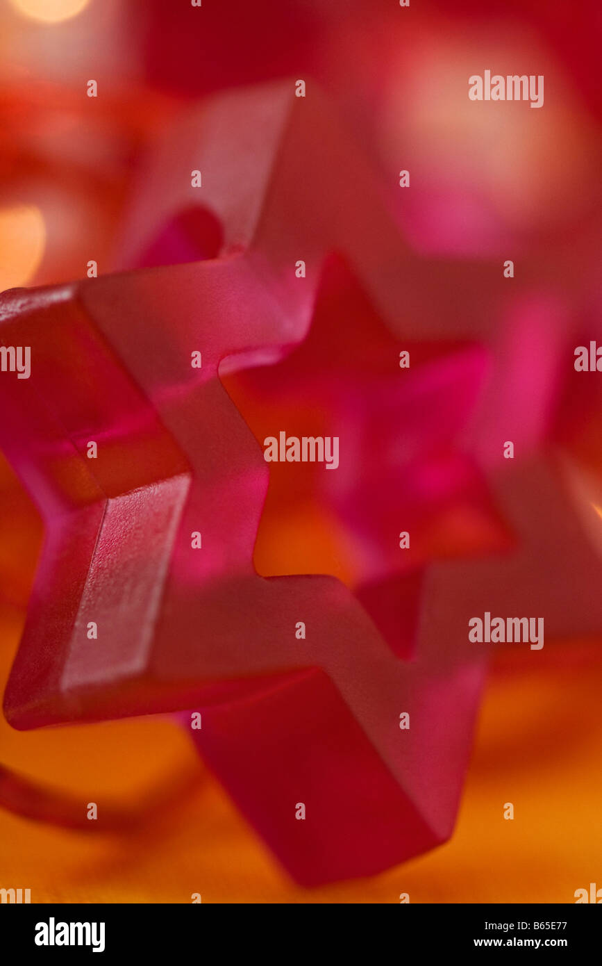 Pink Star of David holiday decoration, close-up Stock Photo - Alamy