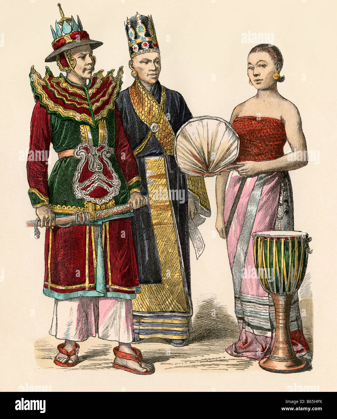 Burmese officer in his traditional uniform (Myanmar), a government ...