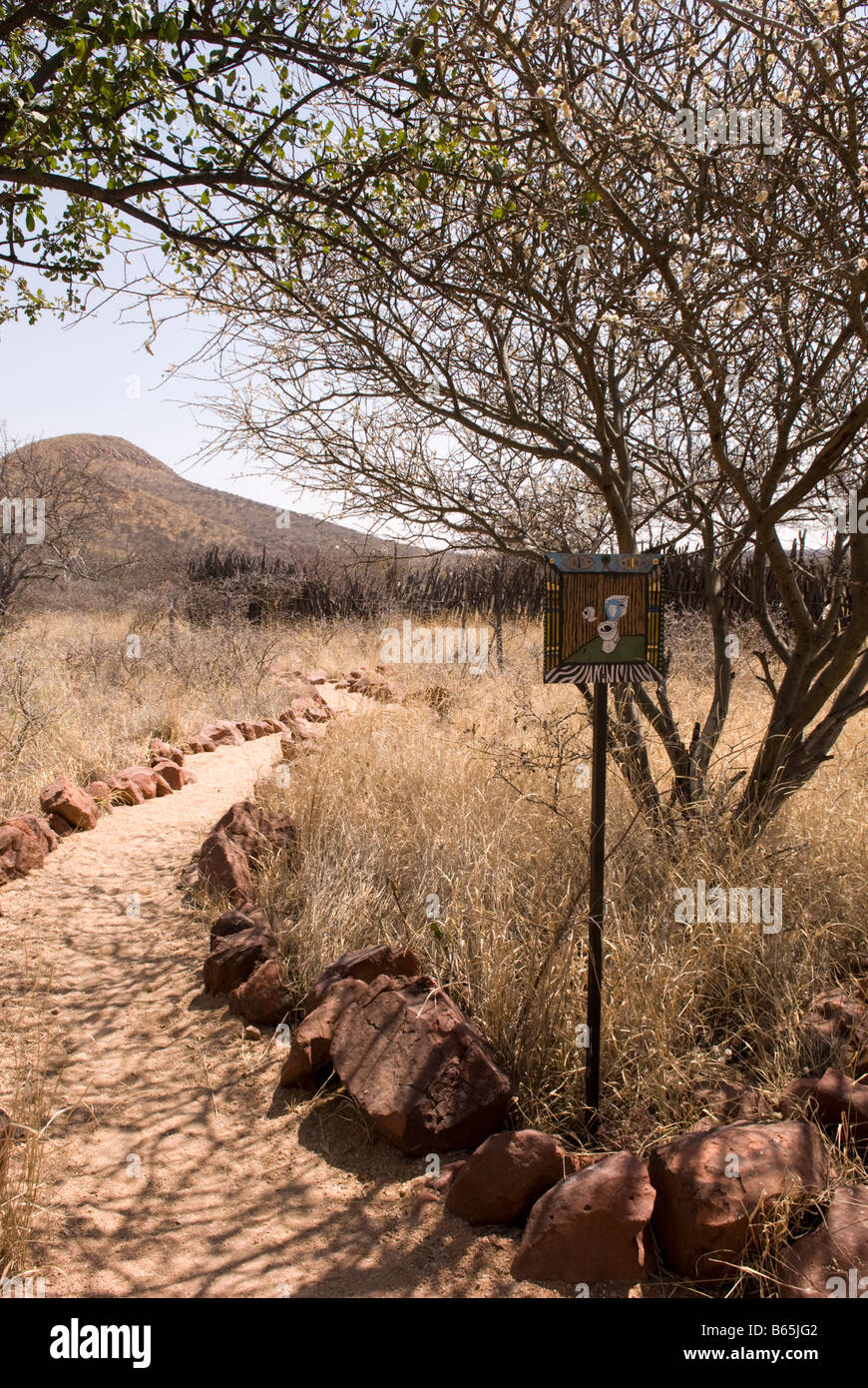 Sign to the bush loo at the Africat Foundation campsite Okonjima ...