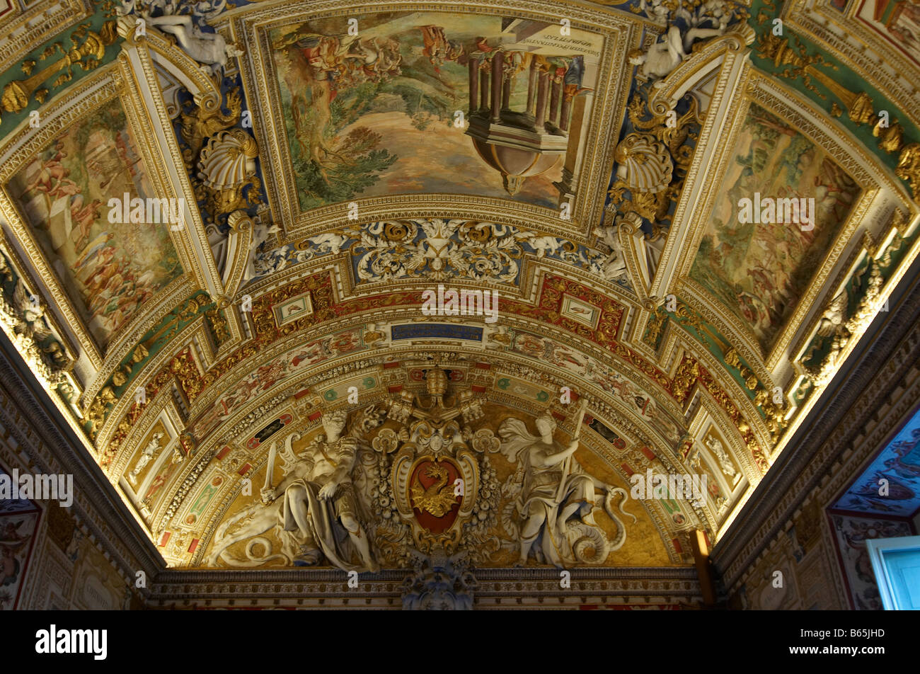 Ceiling in hall Vatican museums Rome Italy Stock Photo - Alamy