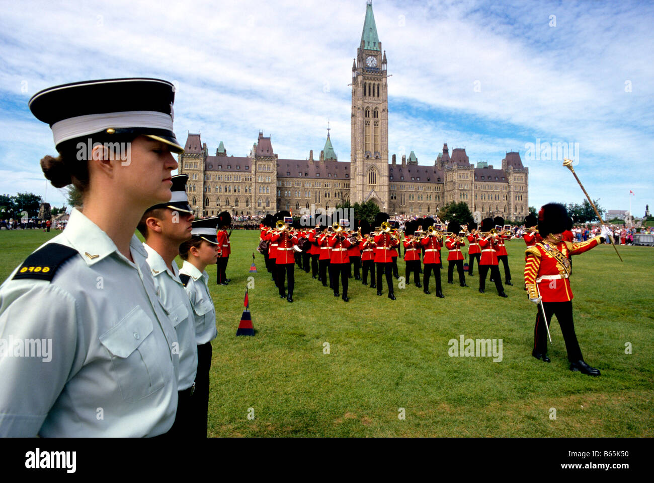 Royal Canadian Mounted Police changing the guard at Parliament Hill in ...