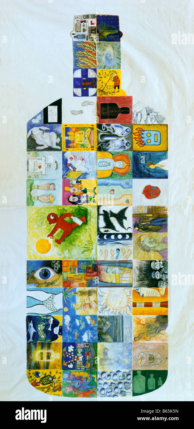 abstract painting depicting art in a bottle Stock Photo - Alamy