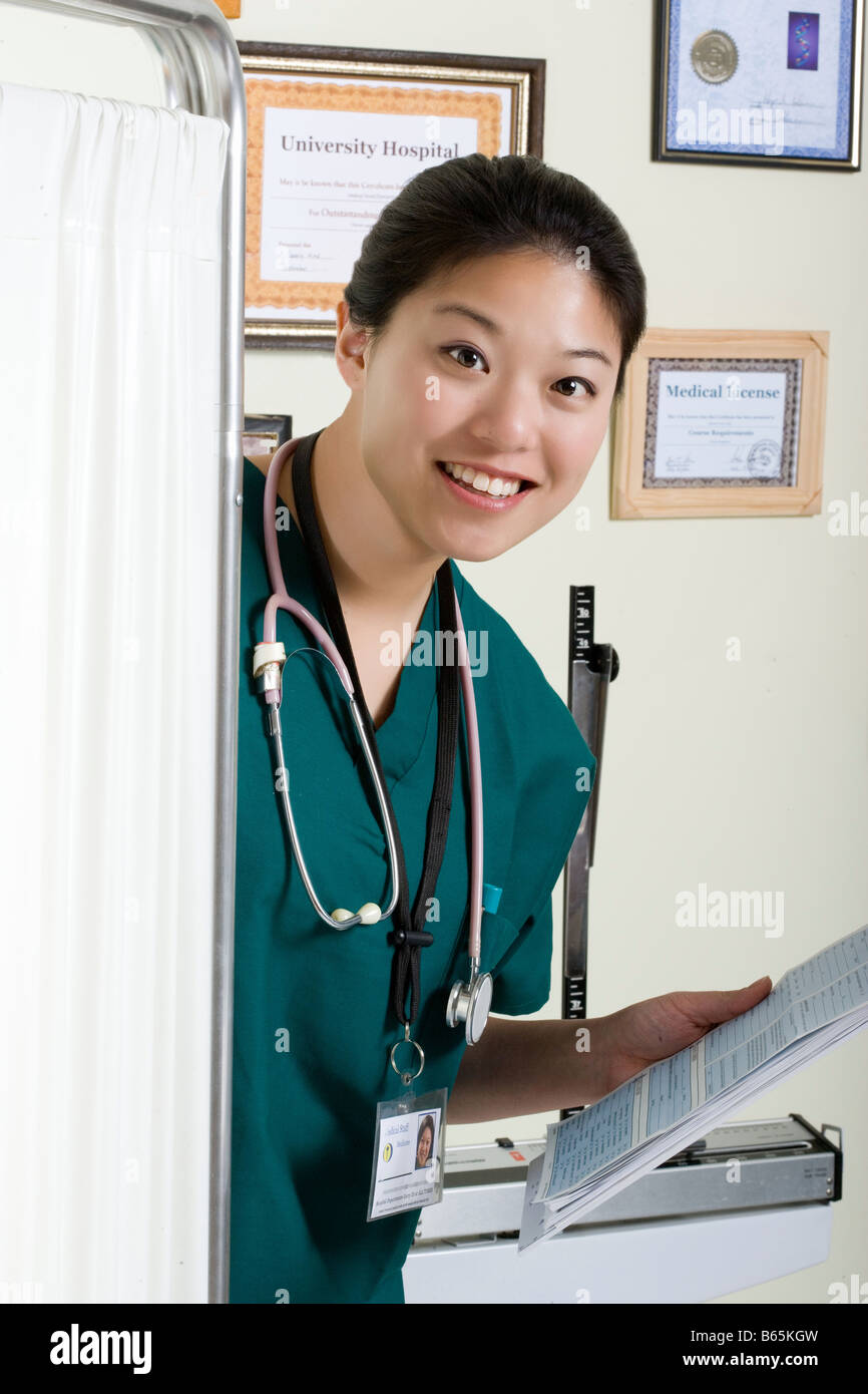 Nurse looking for the next patient Stock Photo - Alamy
