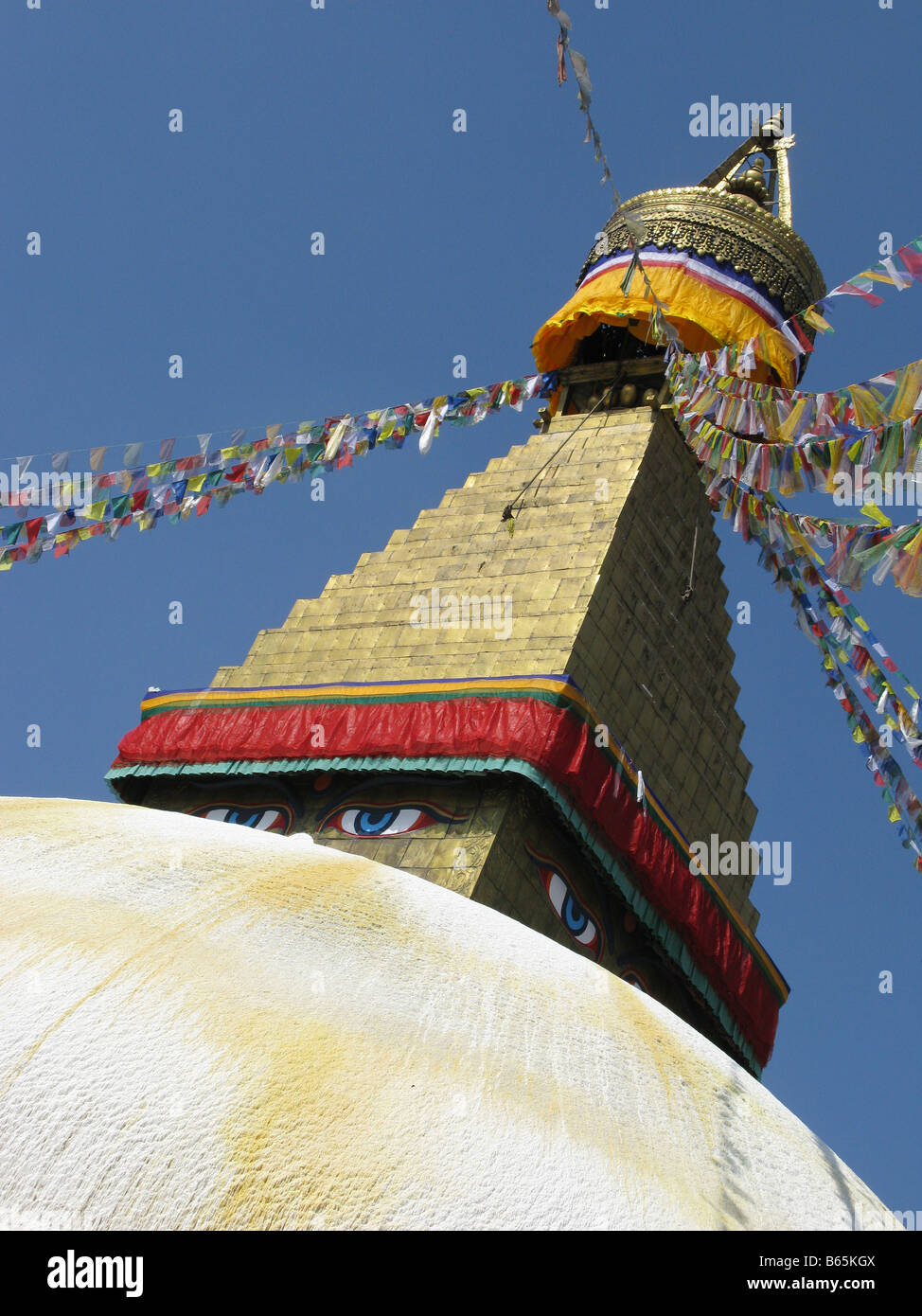 Stupa at Bouddhanath (see note in description), near Kathmandu. The ...