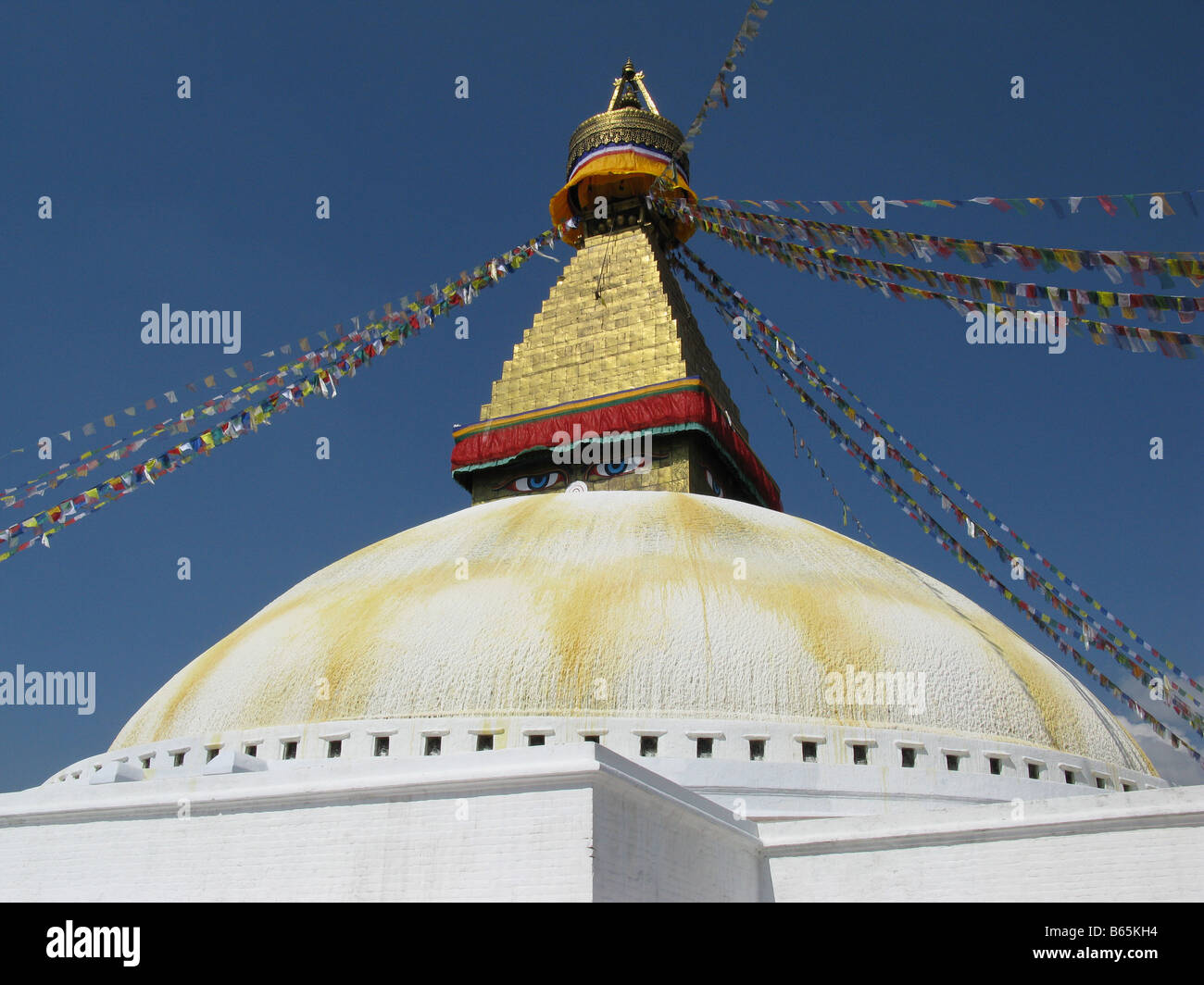Stupa at Bouddhanath (see note in description), near Kathmandu. The ...