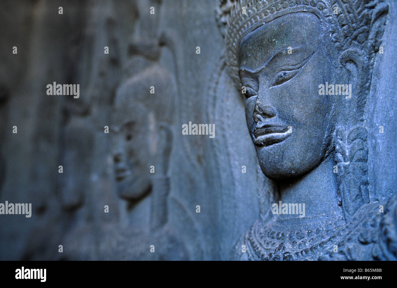 STONE CARVING OF FEMALES AT ANGKOR WAT TEMPLE, CAMBODIA Stock Photo - Alamy
