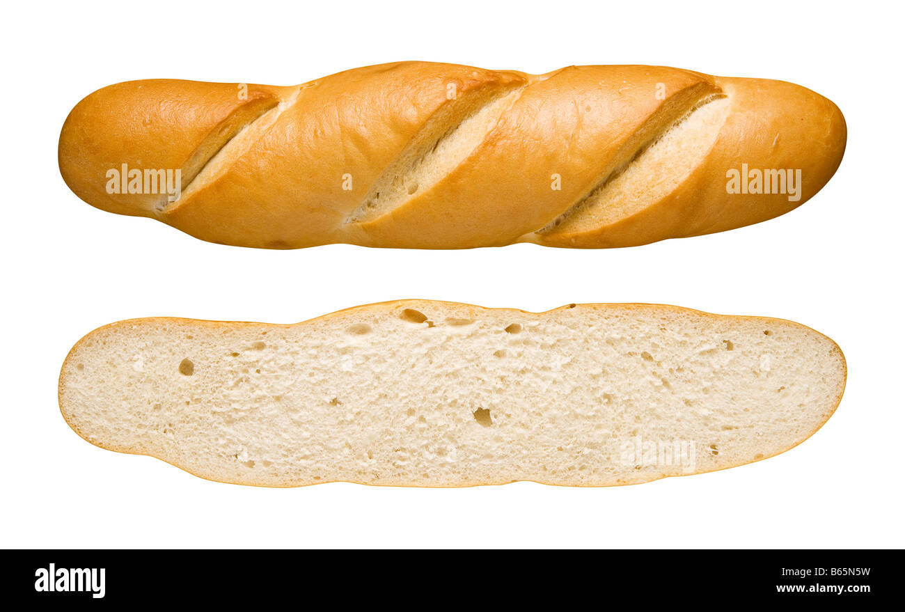 Bread Loaf & Slice Isolated Stock Photo - Alamy