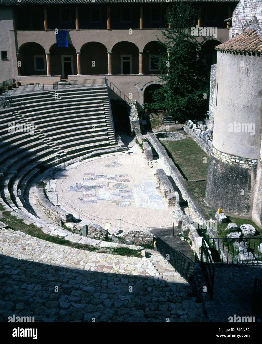The Roman Amphitheatre First Century Seats and stage Piazza Liberta ...