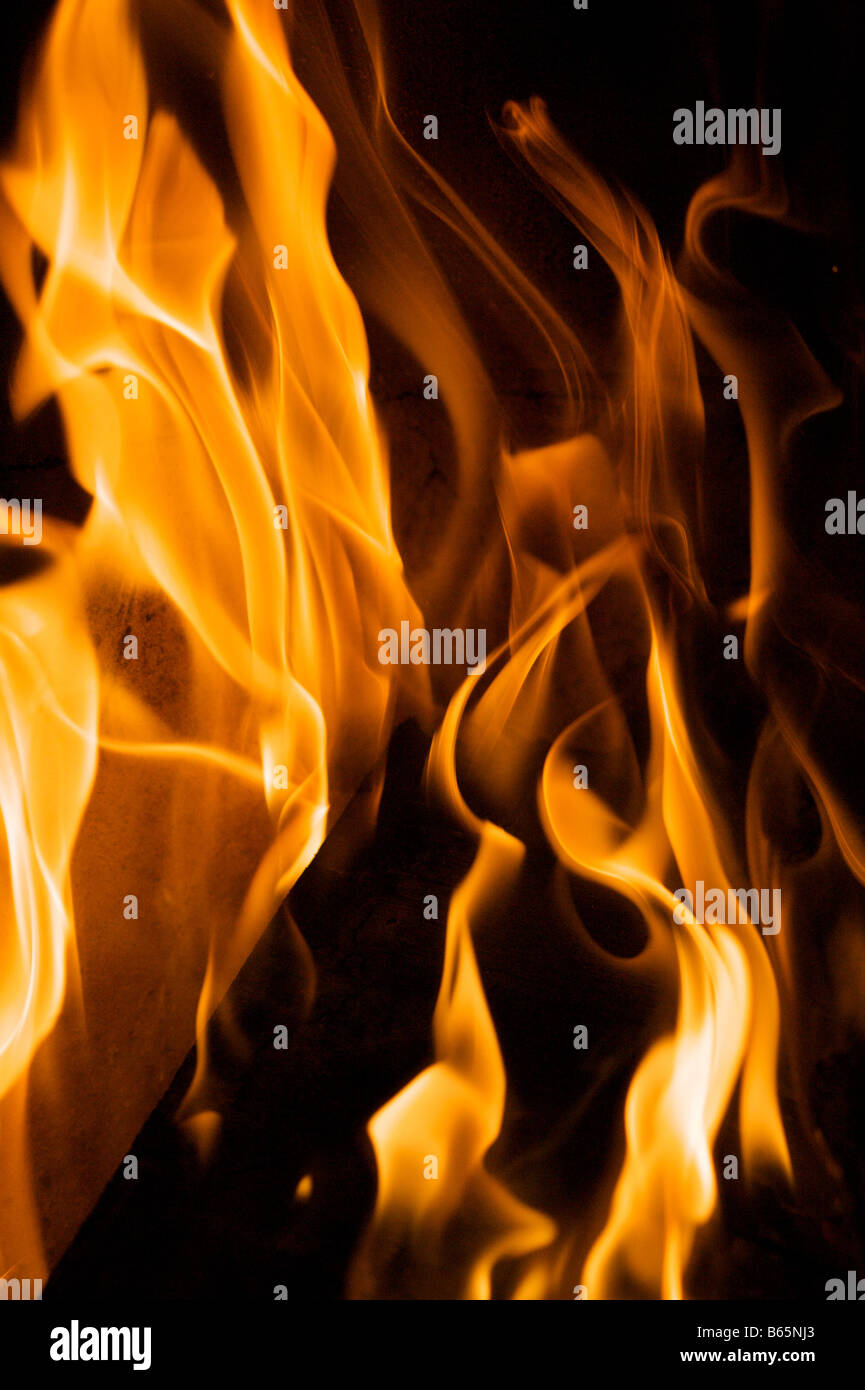 Open hearth fire flames Stock Photo - Alamy