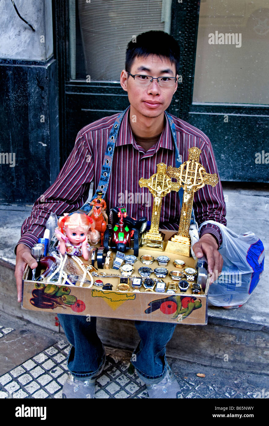 Asian man young Athens Greece Greek Stock Photo - Alamy
