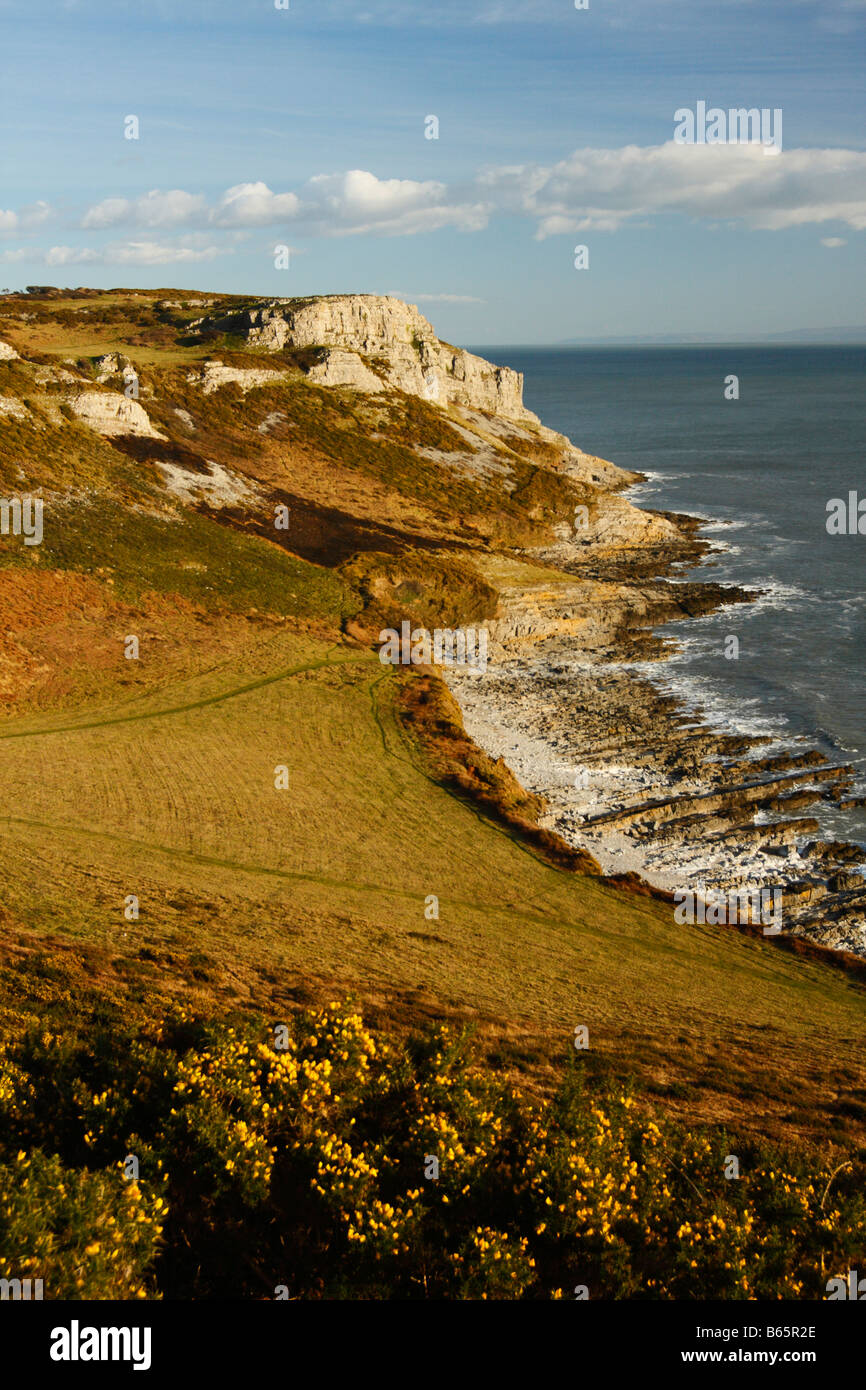 Hunts Bay with Pwll Du Head in the background, Gower Peninsula, West ...