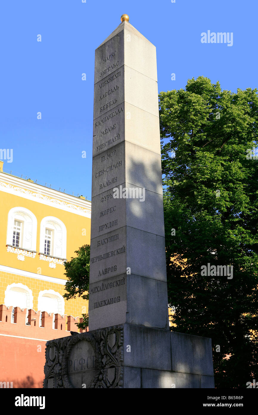 Bolshevik obelisk to the socialist and communist thinkers at Alexander ...