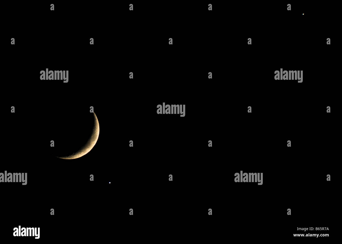 Moon, Venus and Jupiter Stock Photo - Alamy
