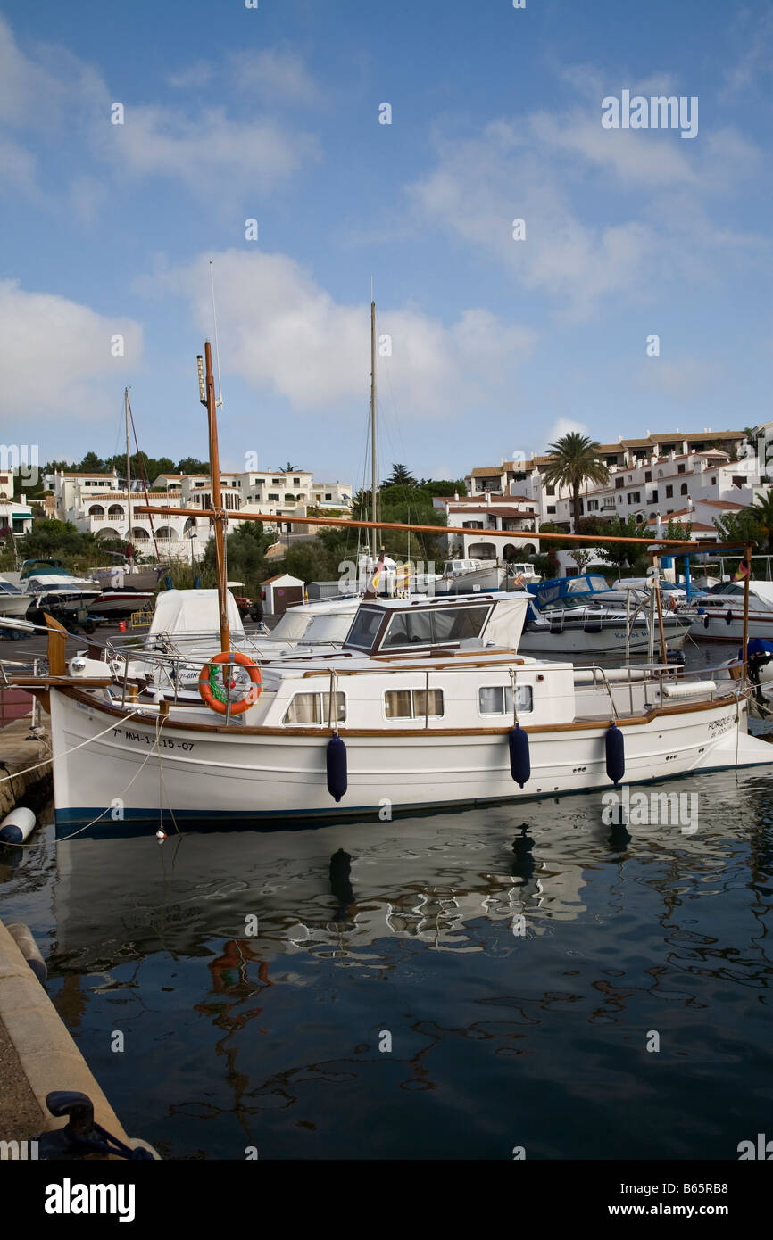 The harbour and village of Port d'Addaia, Menorca, Spain Stock Photo ...