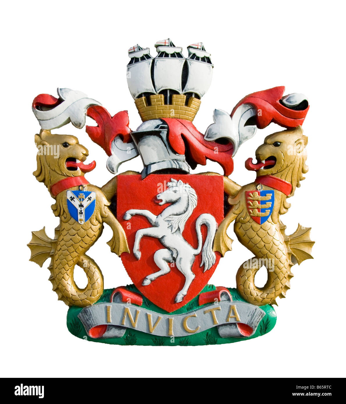 Kent Coat of Arms - Invicta Stock Photo - Alamy