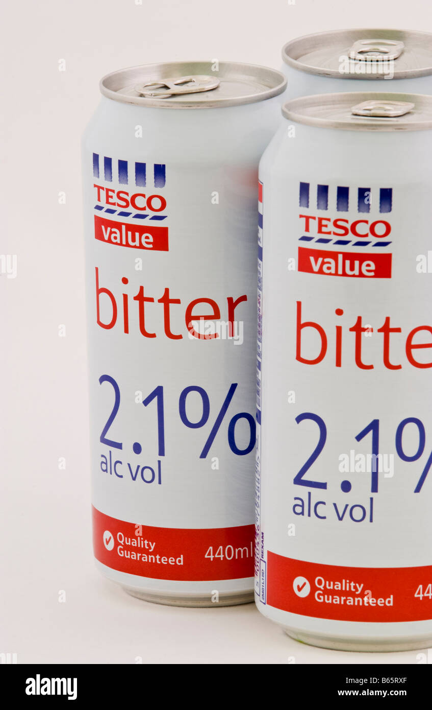 Can of bitter costing 96p for 4 part of the Tesco value range of cheap ...