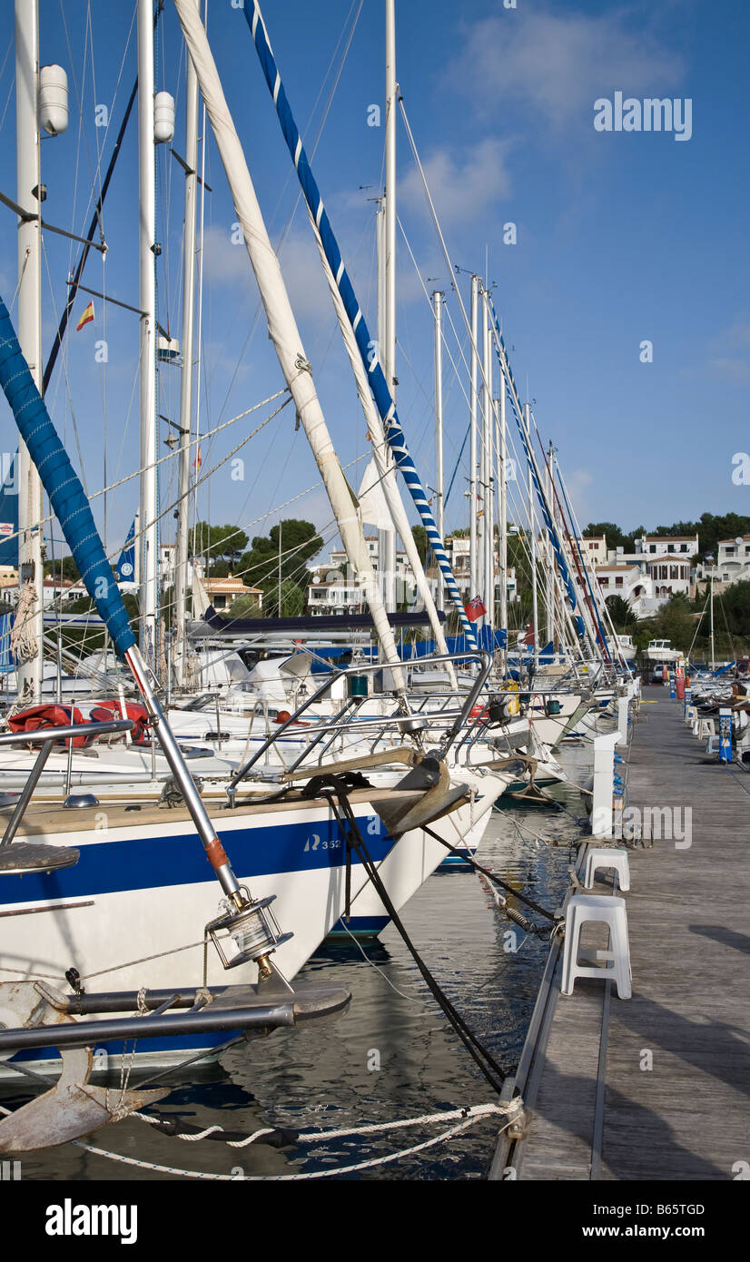 Port menorca boats masts hi-res stock photography and images - Alamy