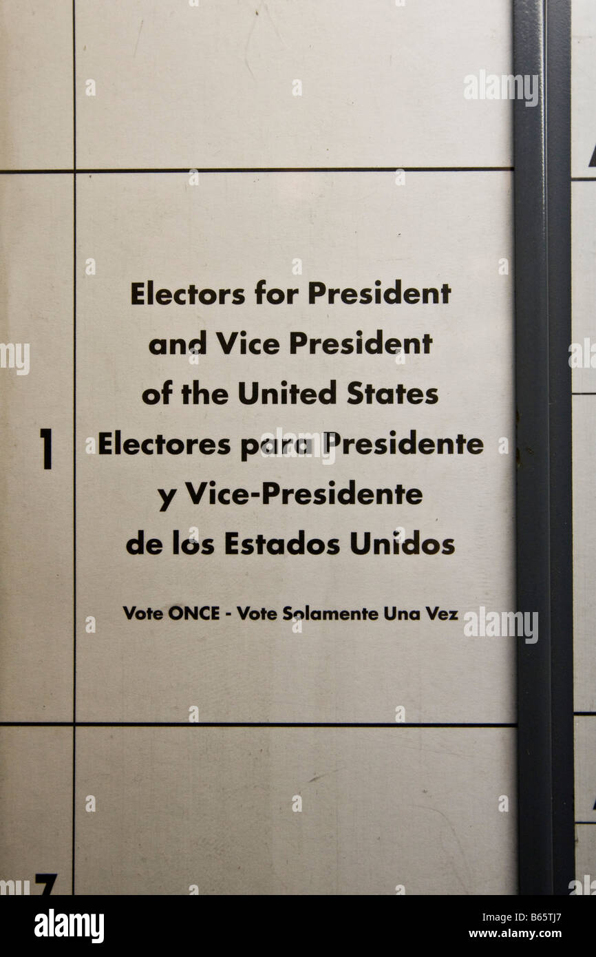 View inside a voting booth used in the 2008 US general election in New ...