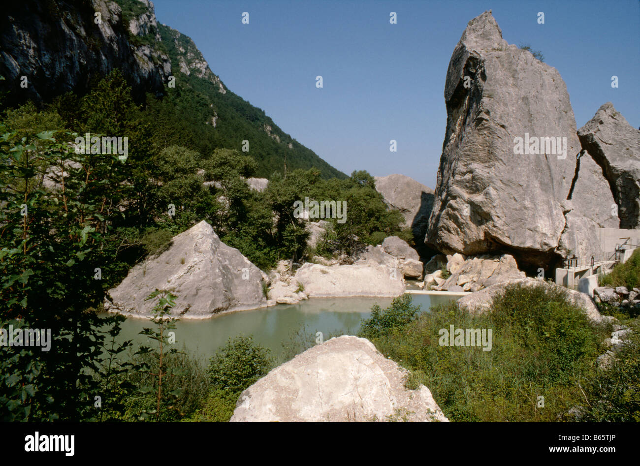The Site de Claps of Luc en Diois a naturaly dammed lake near Luc en ...