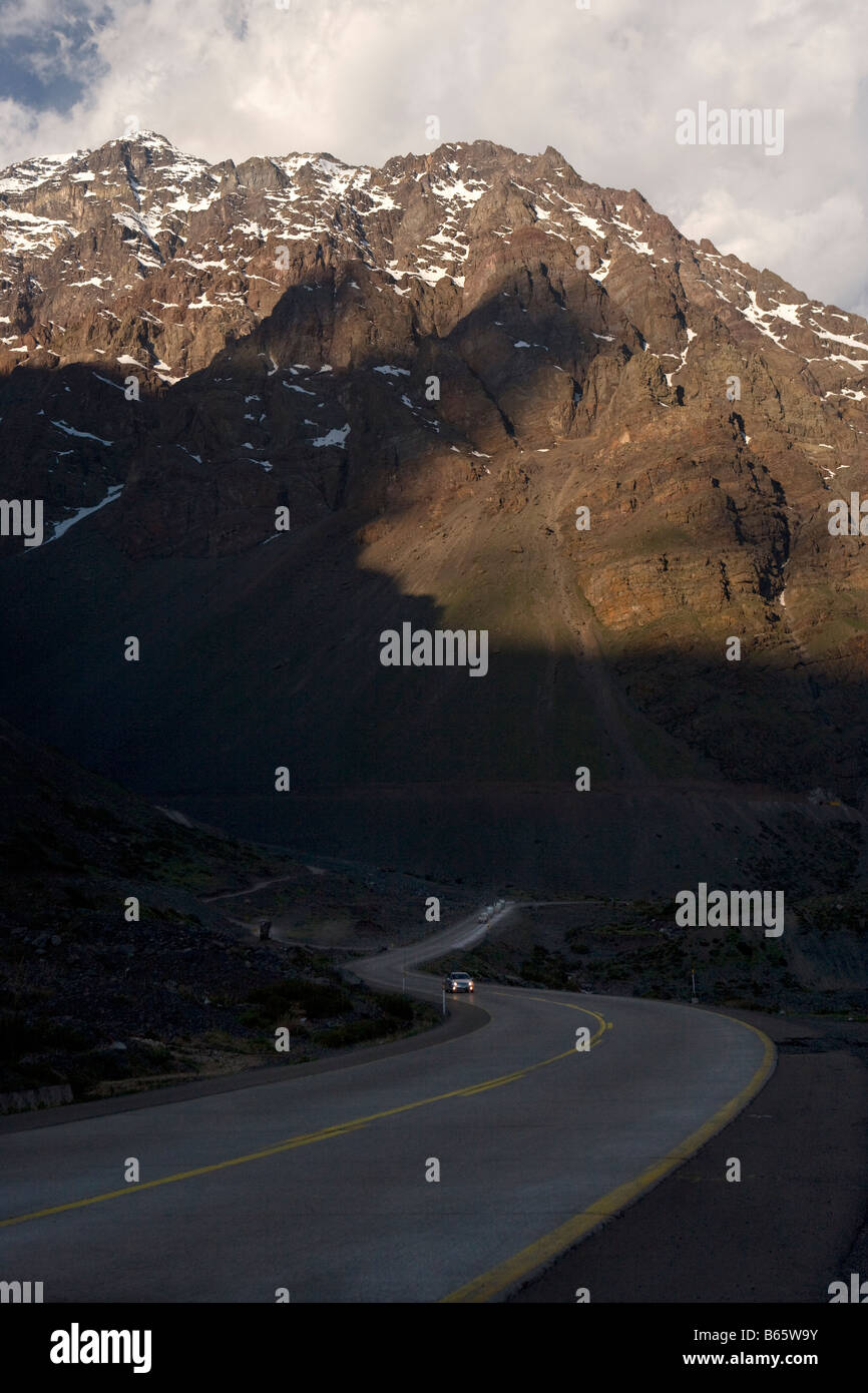 Road through Andes Mountains between Chile and Argentina Stock Photo ...