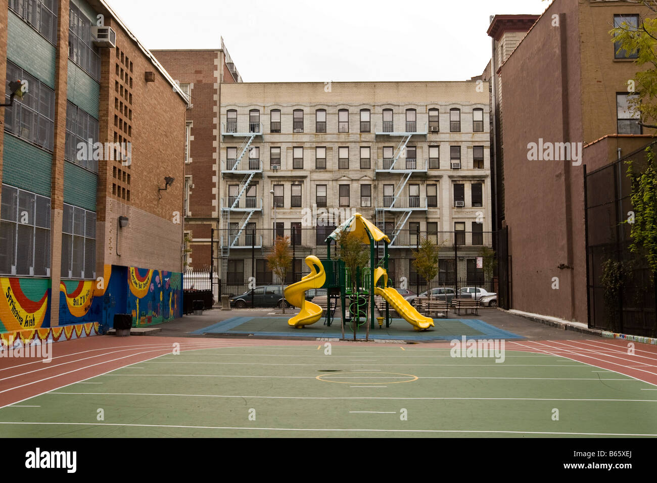 A school playground in Harlem New York NY United States 4 November 2008 ...