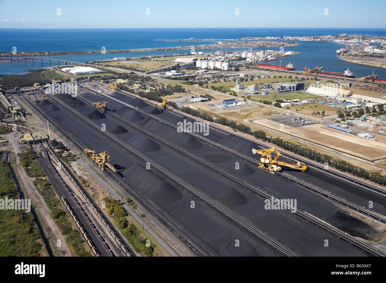 Kooragang Coal Terminal Newcastle New South Wales Australia aerial ...