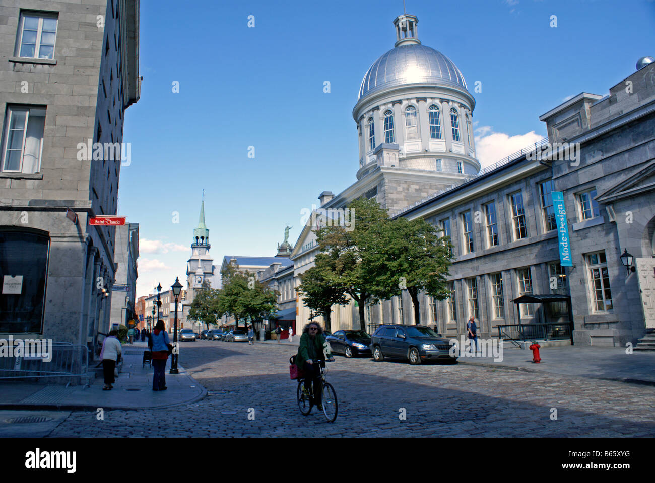 Rue Saint Paul and Bonsecours Market Old Montreal, Quebec, Canada Stock ...