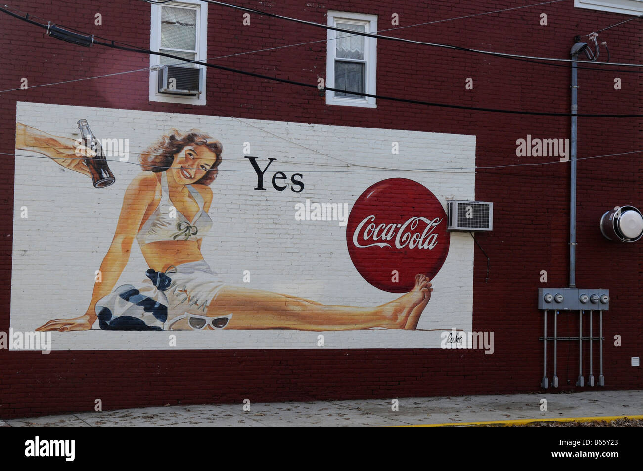 Old advertisement of coca-cola on the wall,Bristol, Bucks County ...